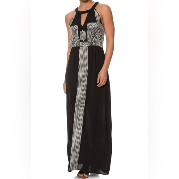 THML | Dresses | Thml Montana Embroidered Halter Maxi Dress | Poshmark